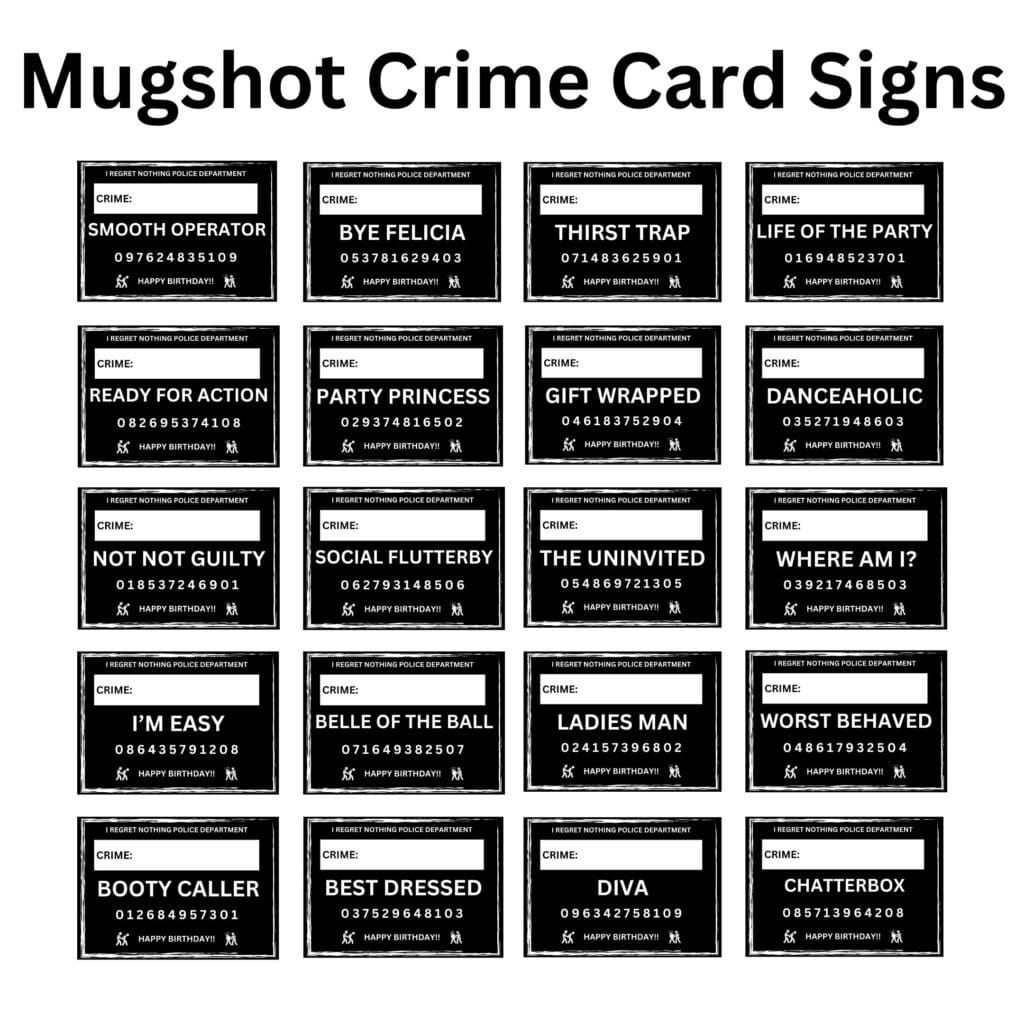 Unleash Your Inner Detective: Order Novelty Mugshot Crime Cards Today!